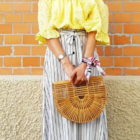 Bags | Bamboo Round Bottom Handbag Rattan Straw Bag | Poshmark